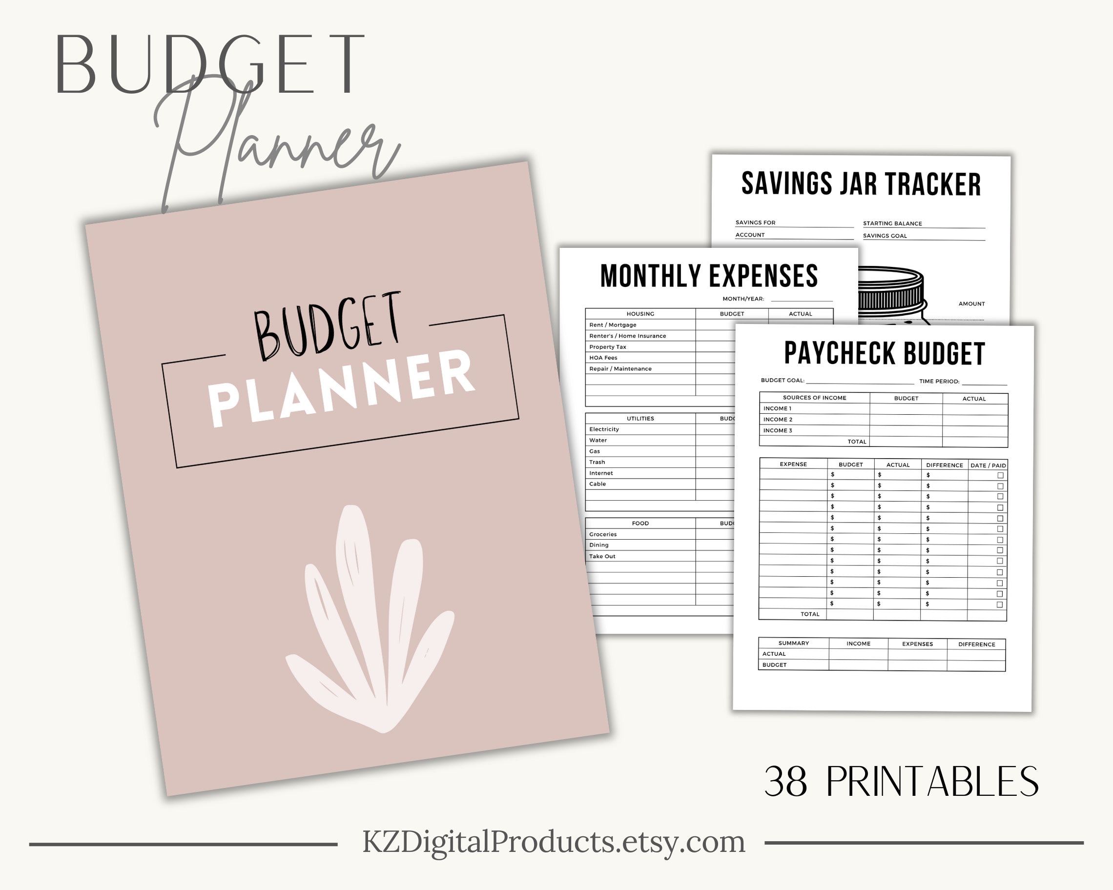 Printable Budget Planner I Budget and Financial Planner I Budget ...