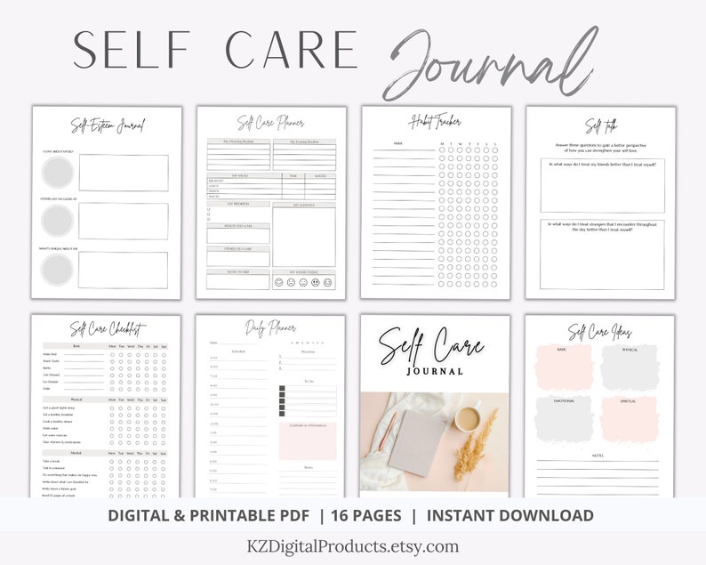 Self Care Journal, Self Care Printable, Mental Health Journal, Wellness ...