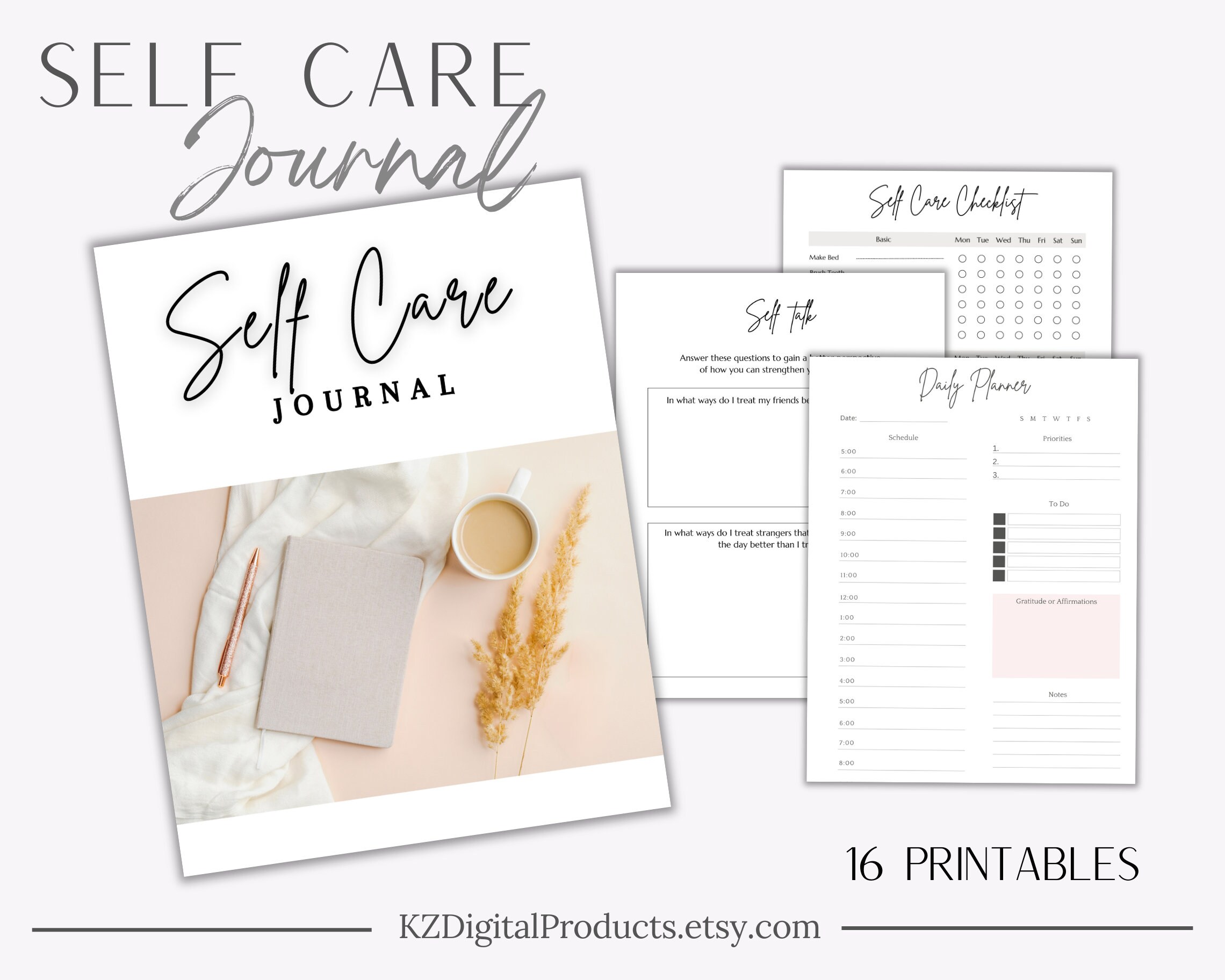 Self Care Journal, Self Care Printable, Mental Health Journal, Wellness ...