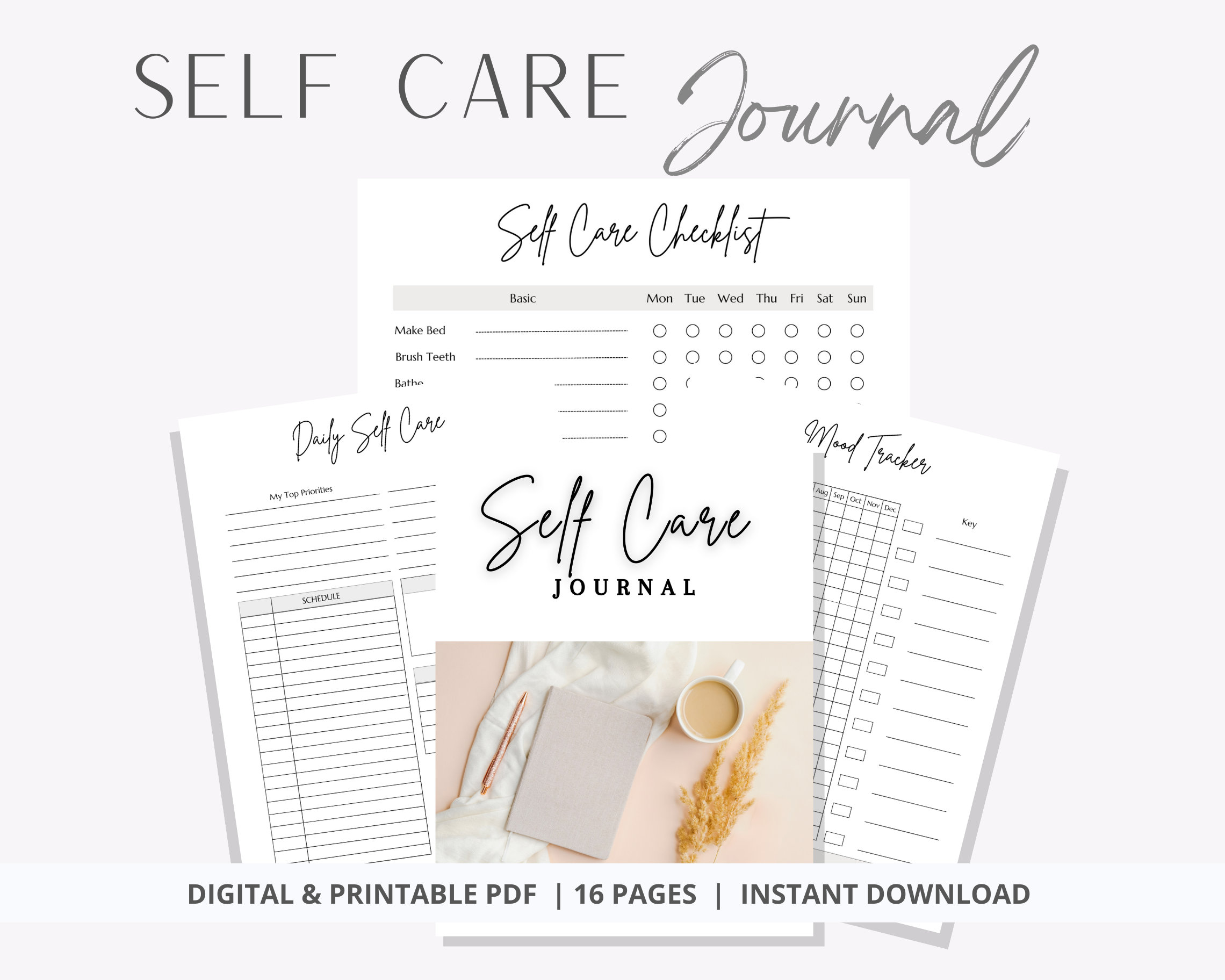 Self Care Journal, Self Care Printable, Mental Health Journal, Wellness ...