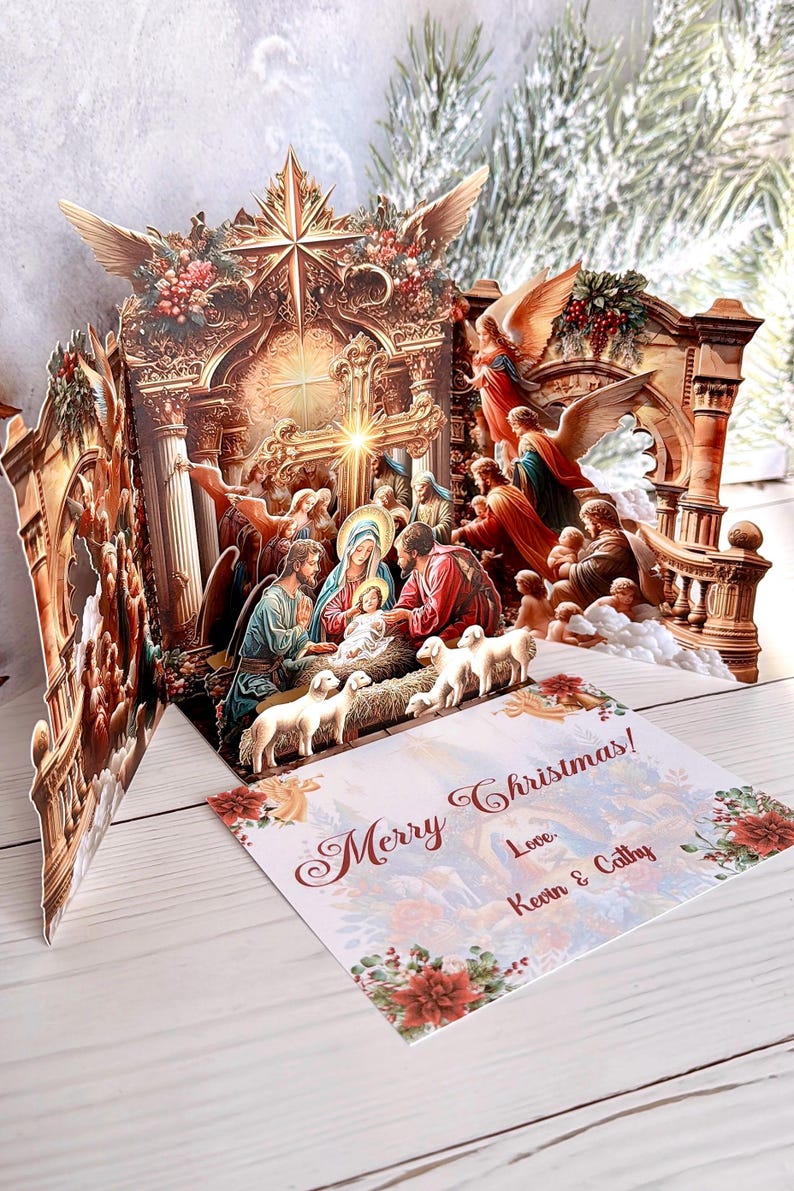 3D Pop-up Nativity Christmas Card: Holy Family Religious Decoration - Etsy