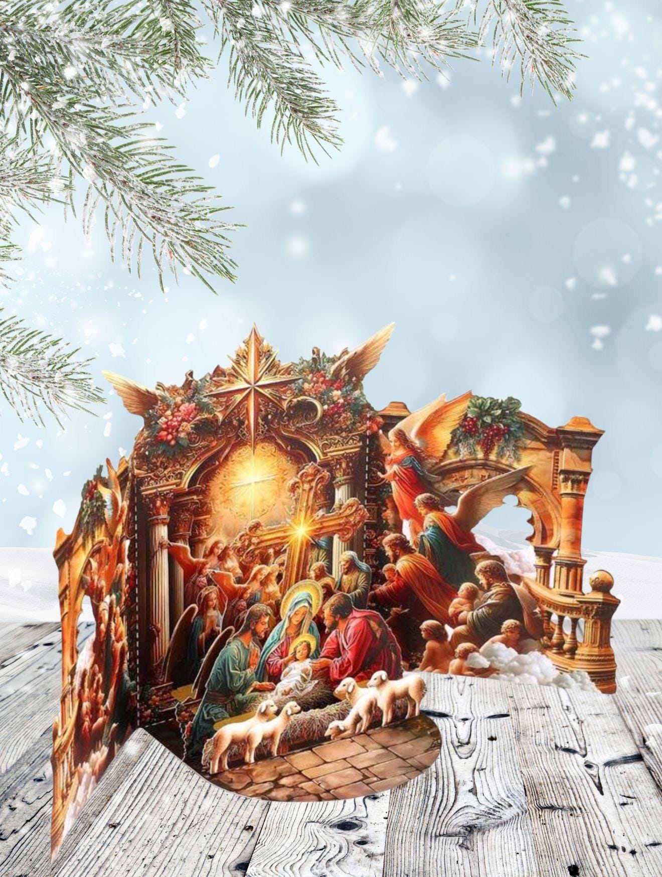 3D Pop-up Nativity Christmas Card: Holy Family Religious Decoration - Etsy