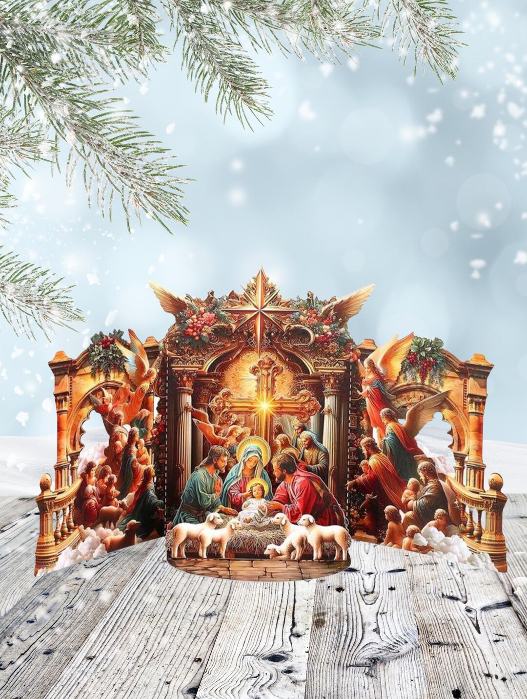 3D Pop-up Nativity Christmas Card: Holy Family Religious Decoration - Etsy