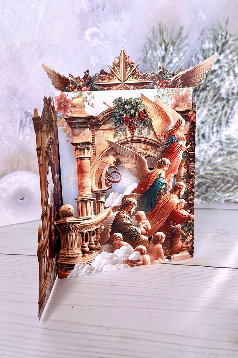 3D Pop-up Nativity Christmas Card: Holy Family Religious Decoration - Etsy