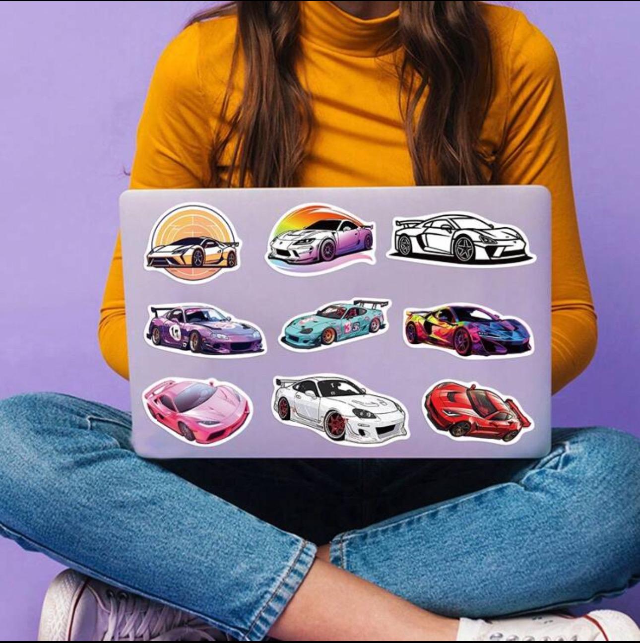 Sports Car Stickers: Waterproof Vinyl Decals for Laptop, Journals (5 ...