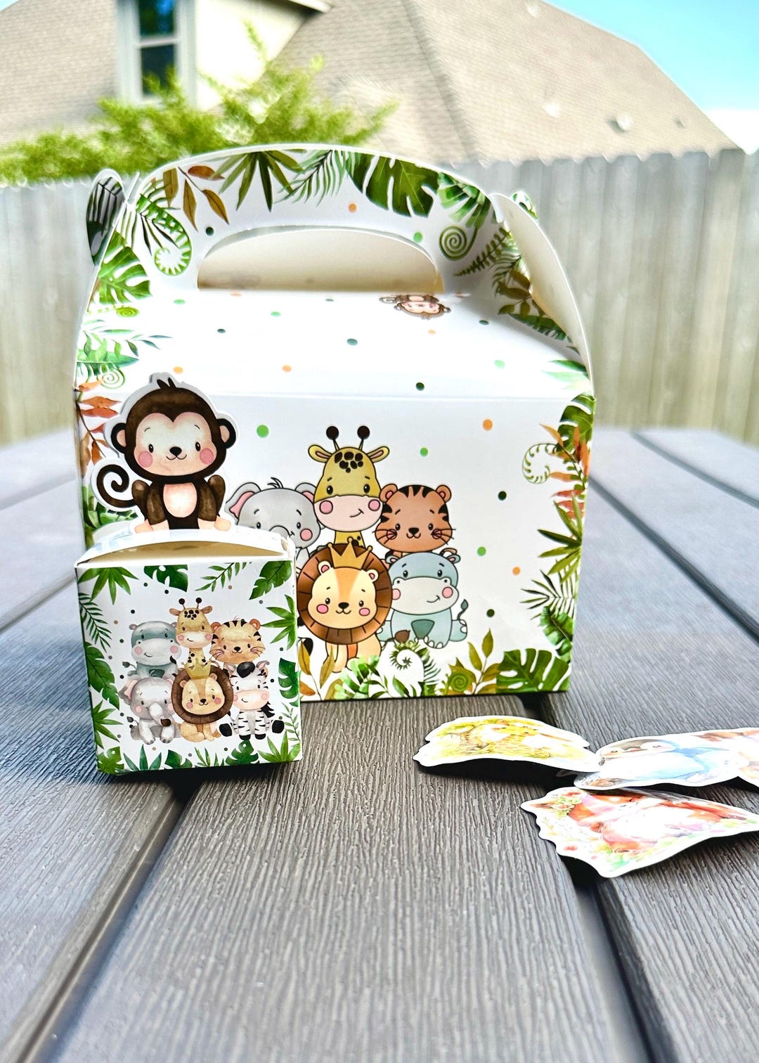 Jungle Safari Party Favor Boxes – Zoo Animal Treat Box for Kids ...