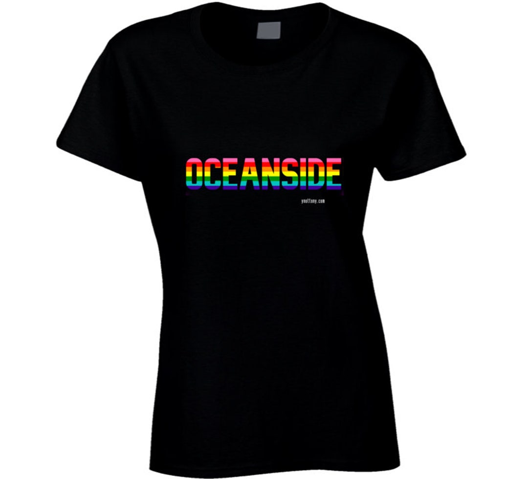 Oceanside Pride T-shirt | Rainbow Flag Ladies T Shirt - Etsy