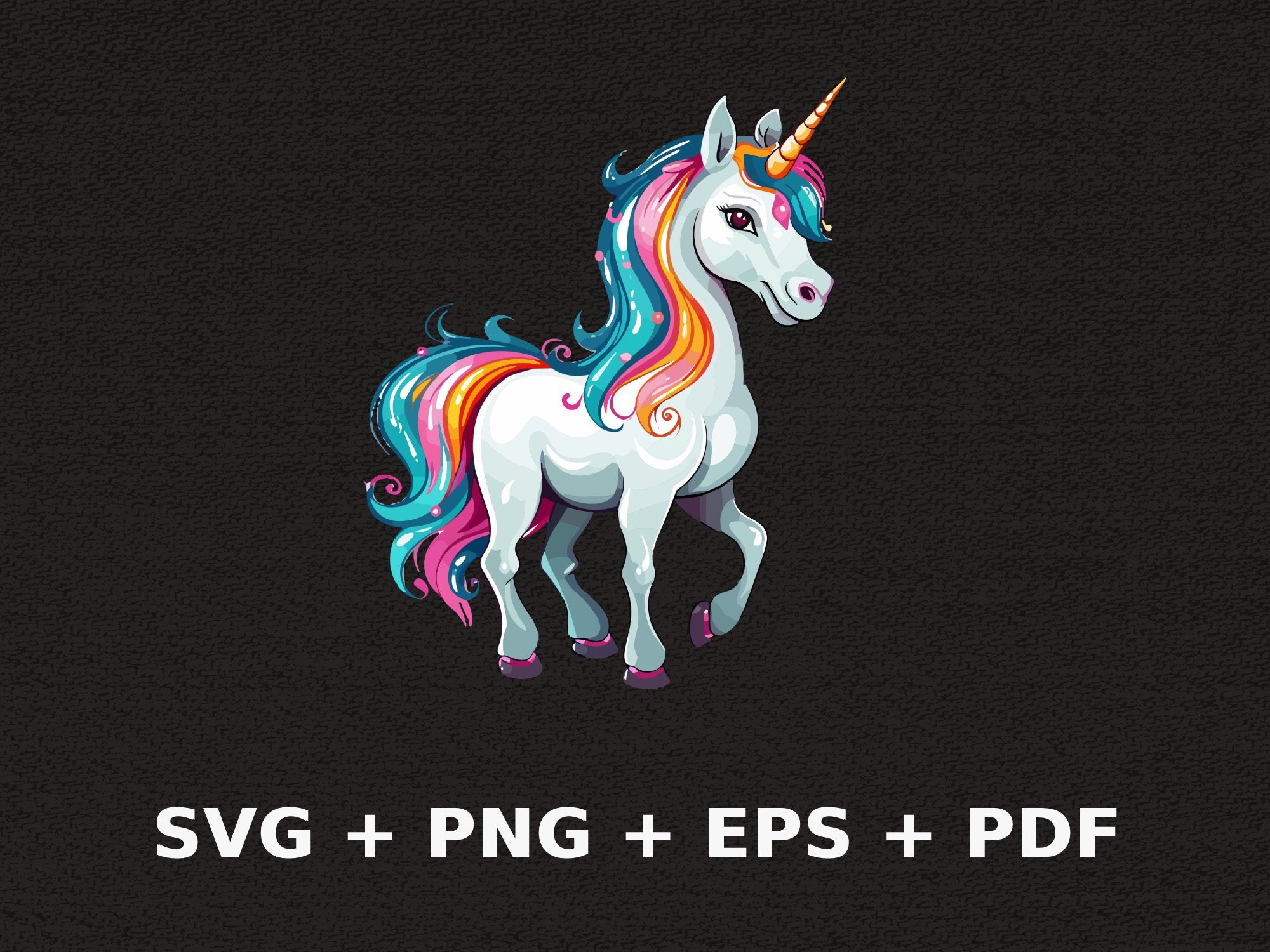 Unicorn SVG Png Eps, Commercial Use Clipart Vector Graphics for Wall ...