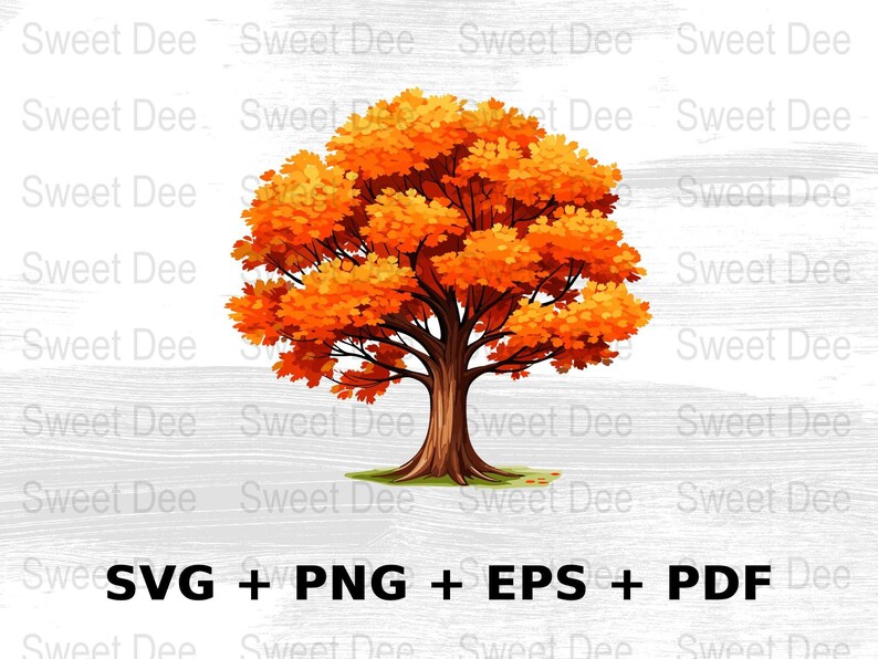 Cartoon Cute Maple Tree Svg Png Eps, Commercial Use Clipart Vector ...