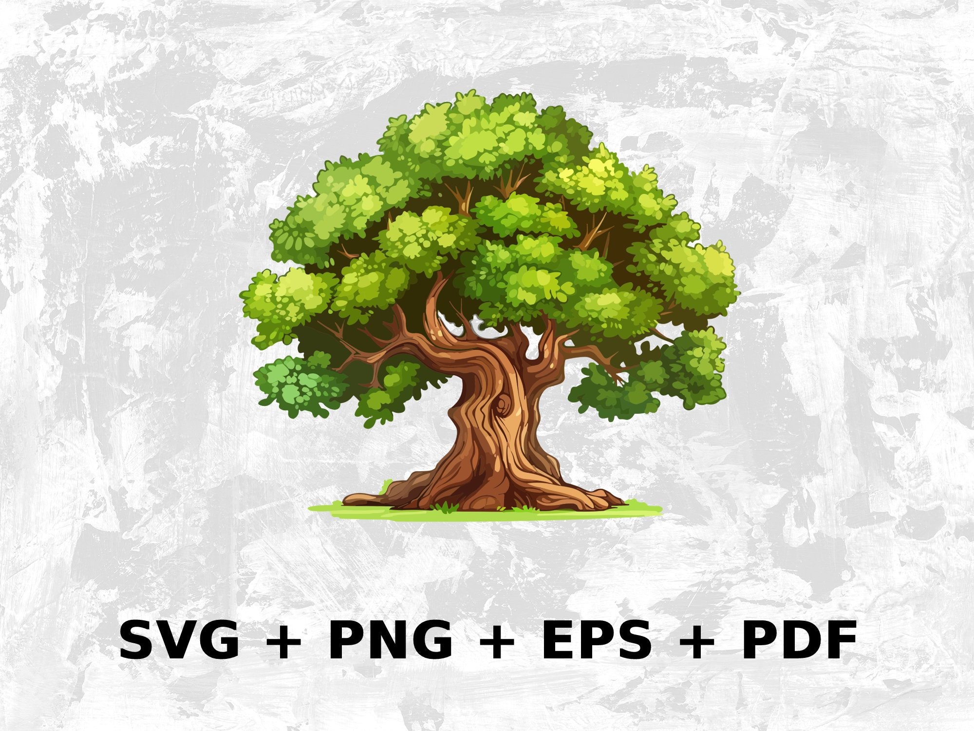 Cartoon Oak Tree Svg Png Eps, Commercial Use Clipart Vector Graphics ...