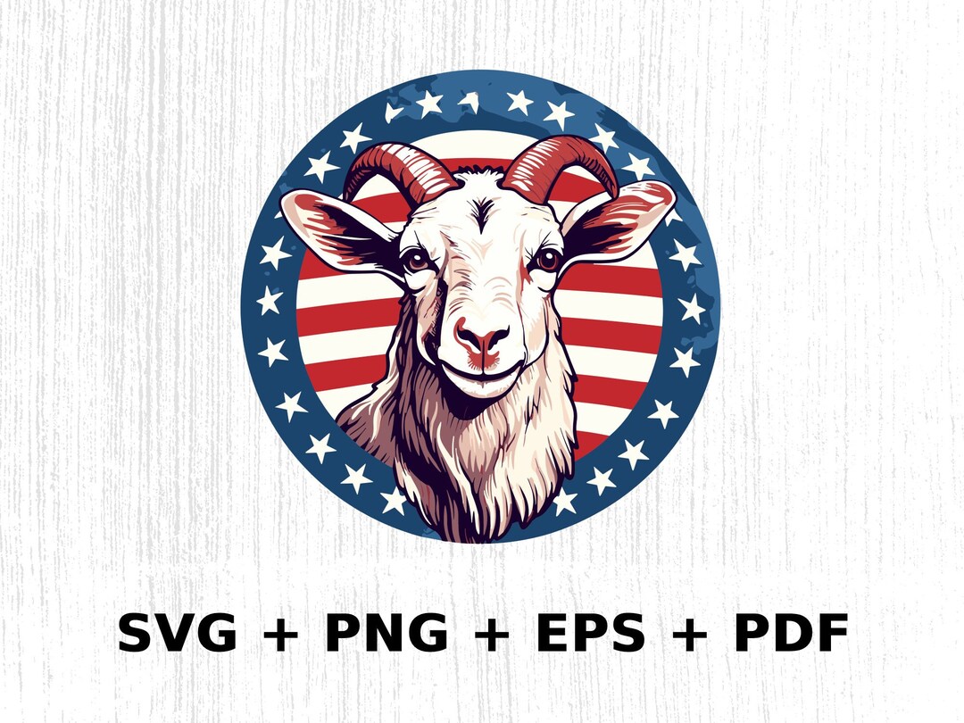 USA Cartoon Goat SVG Png Eps, Commercial Use Clipart Vector Graphics ...