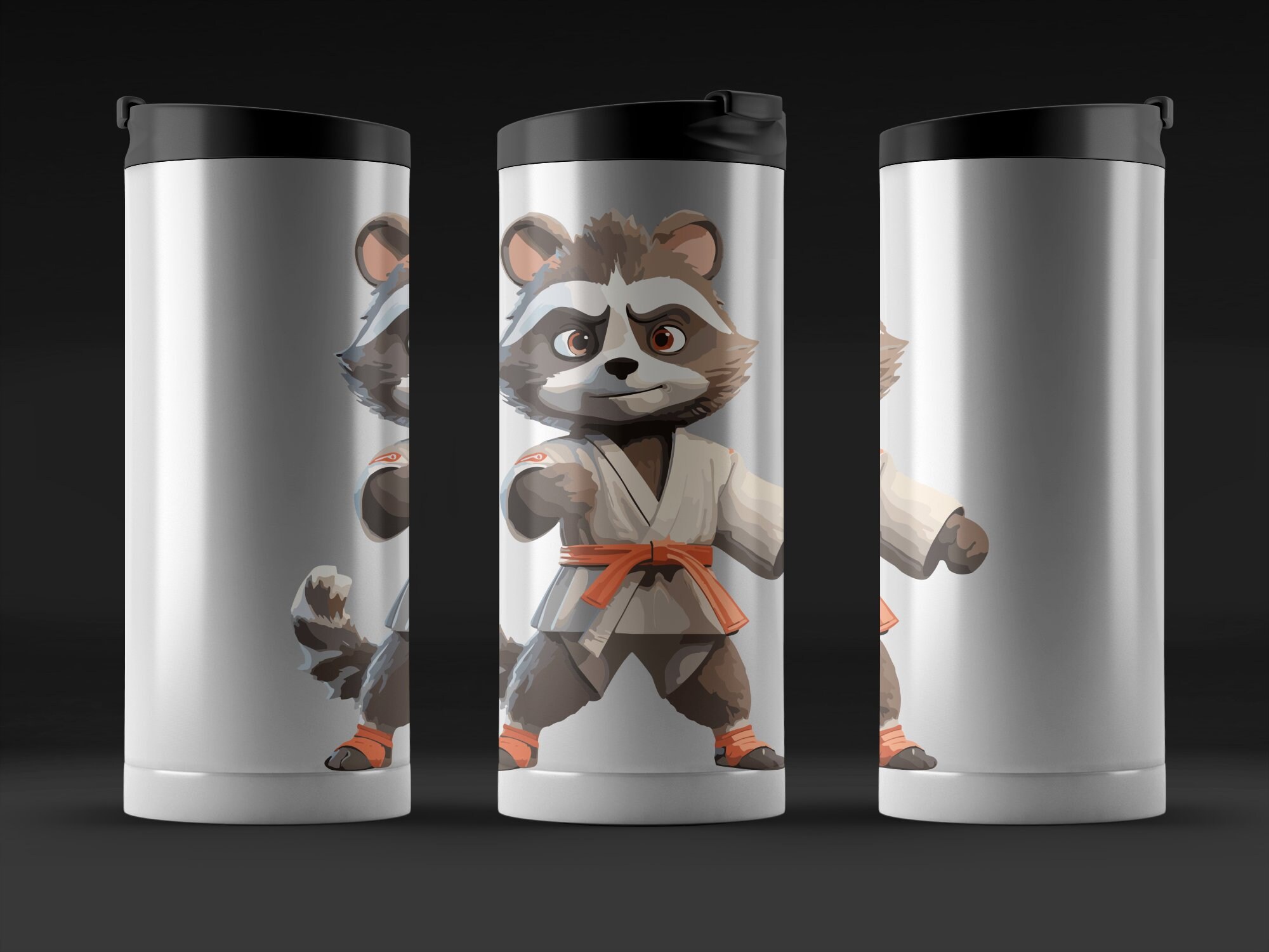 Cartoon Raccoon Karate SVG Png Eps, Commercial Use Clipart Vector ...
