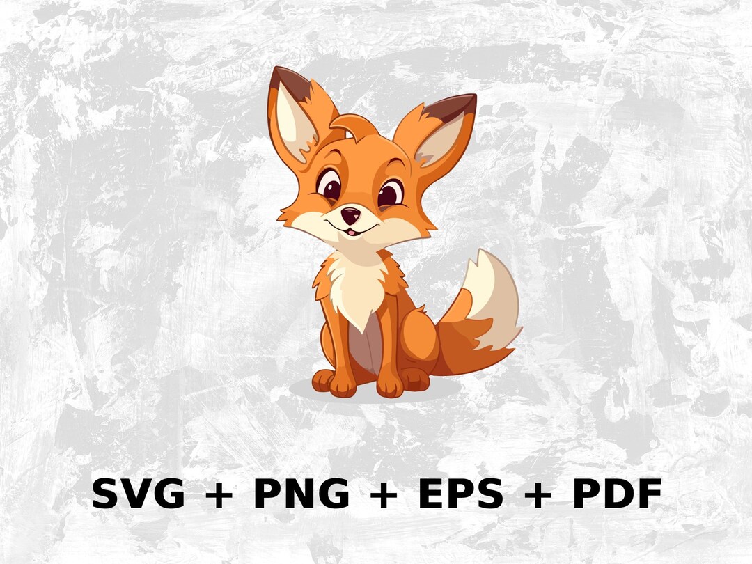 Cartoon Fox Svg Png Eps, Commercial Use Clipart Vector Graphics for ...