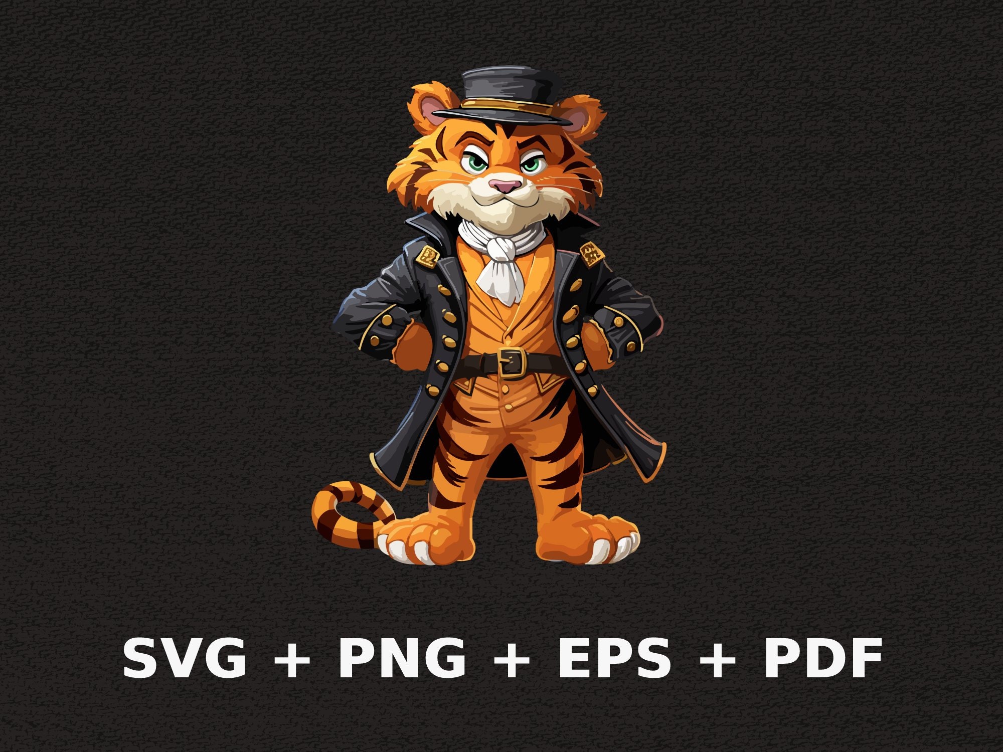 Tiger Captain SVG Png Eps, Commercial Use Clipart Vector Graphics for ...