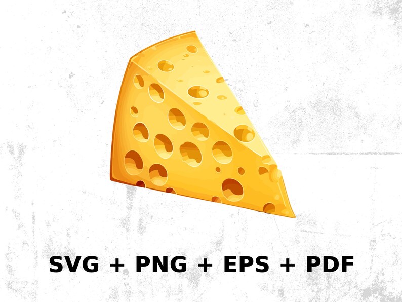 Cartoon Swiss Cheese SVG Png Eps, Commercial Use Clipart Vector ...