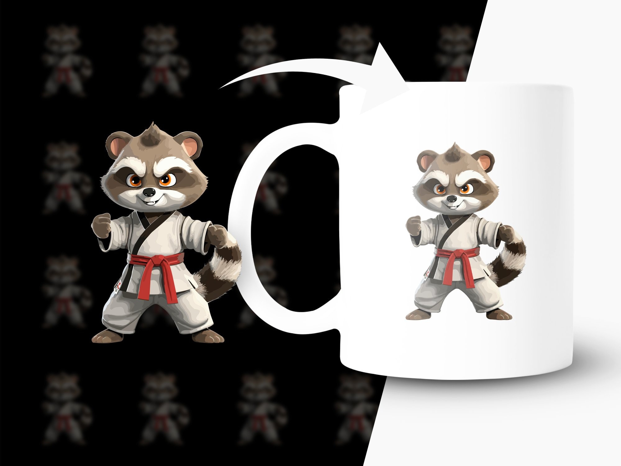 Raccoon Karate SVG Png Eps, Commercial Use Clipart Vector Graphics for ...