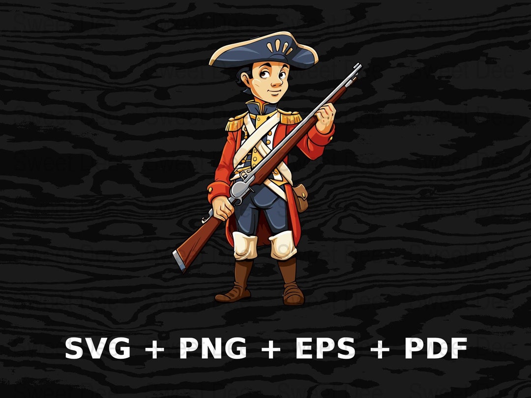 Cartoon Colonial Soldier Svg Png Eps, Commercial Use Clipart Vector ...