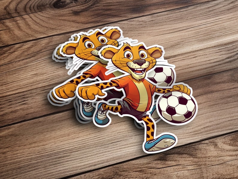 Cartoon Cheetah Playing Soccer SVG Png Eps, Commercial Use Clipart ...