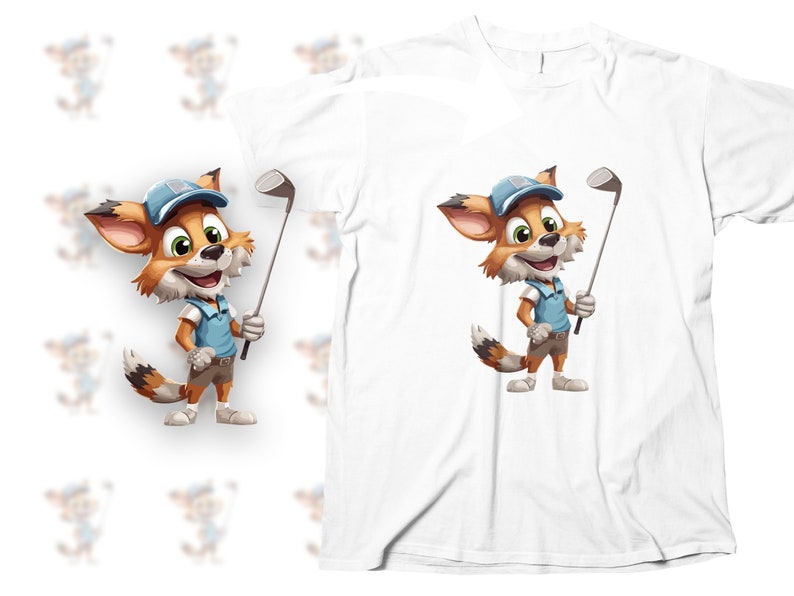Cartoon Fox Golfing SVG Png Eps, Commercial Use Clipart Vector Graphics ...