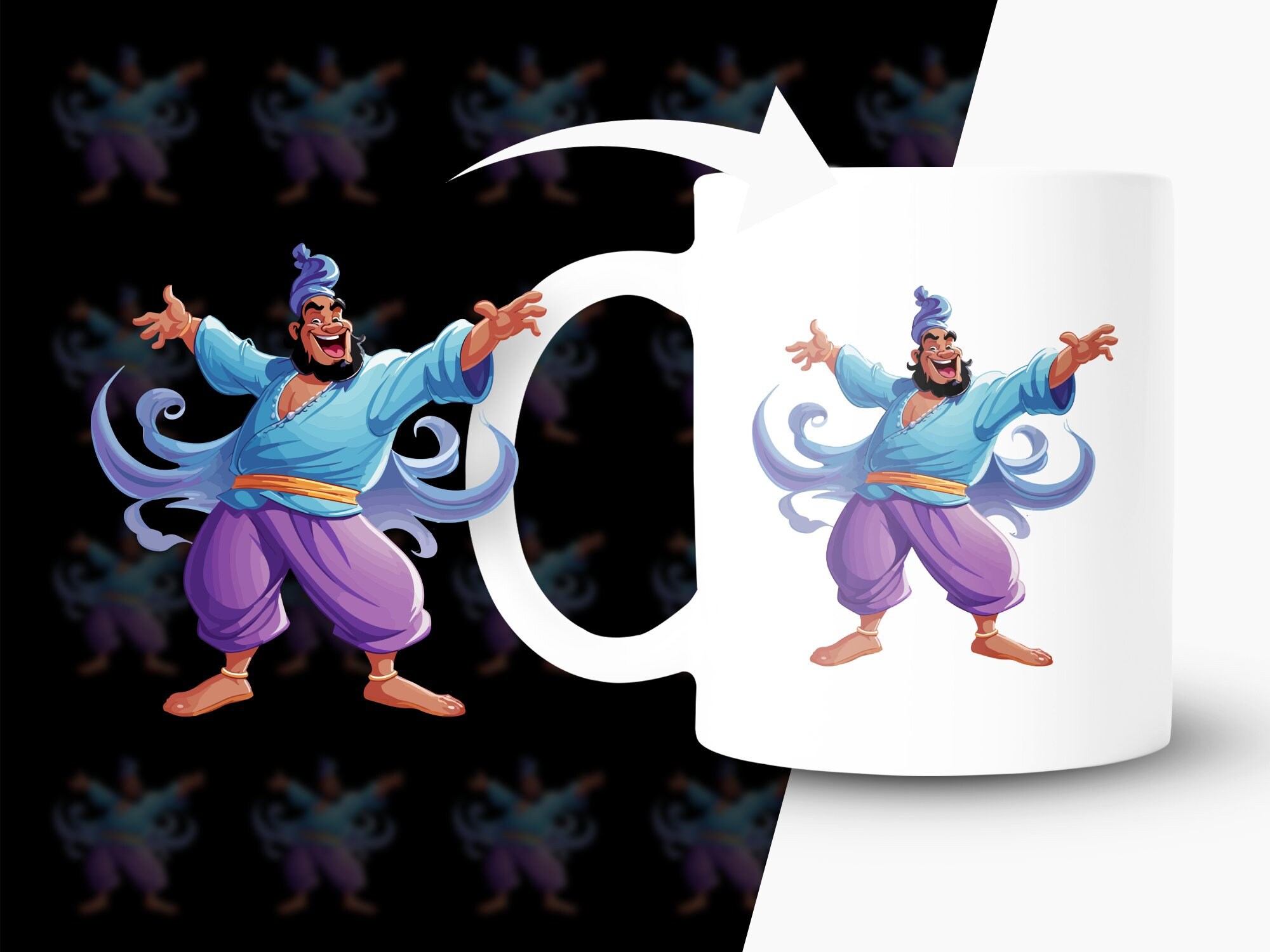 Genie SVG Png Eps, Commercial Use Clipart Vector Graphics for Wall Art ...