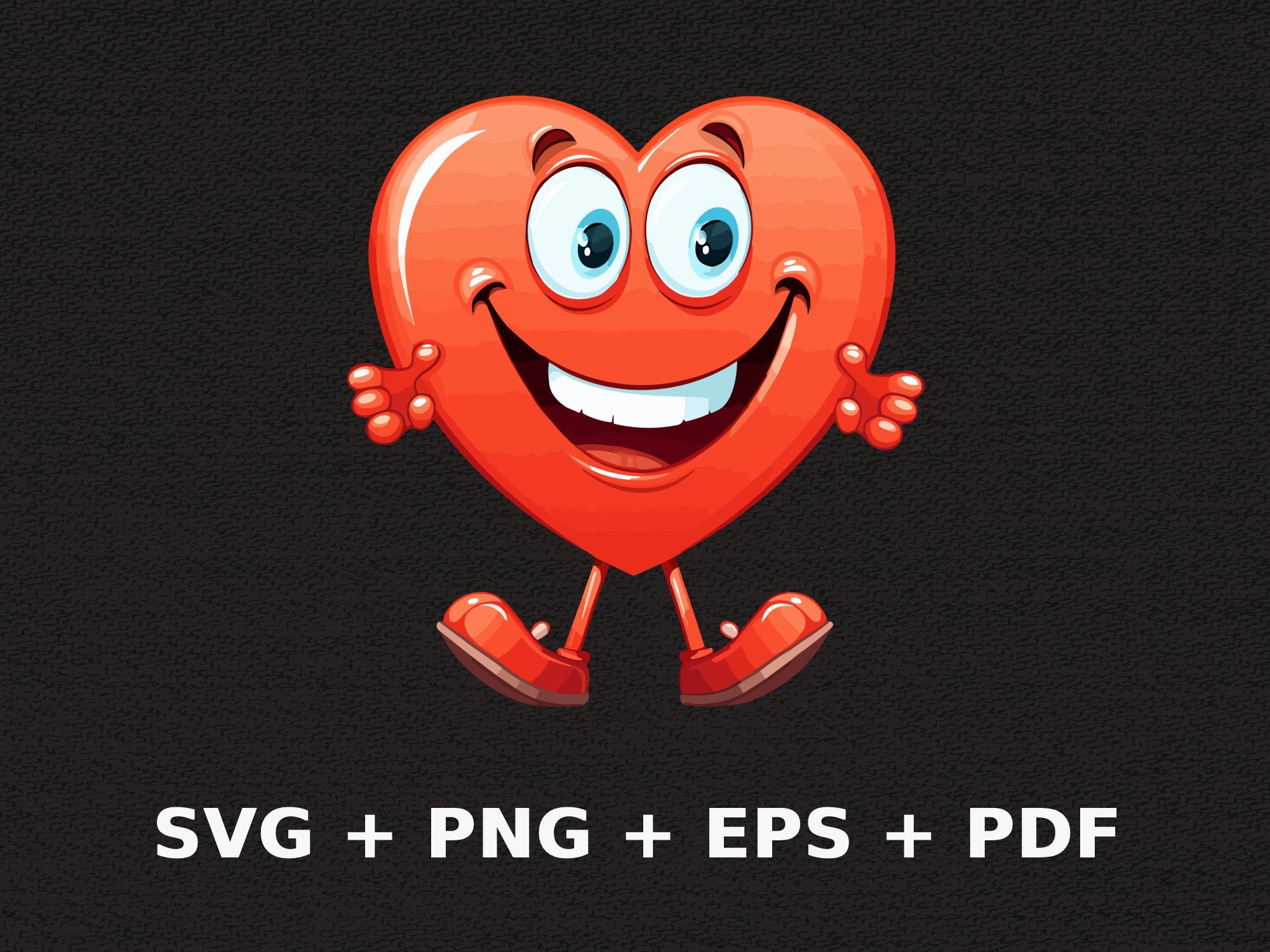 Heart Face SVG Png Eps, Commercial Use Clipart Vector Graphics for Wall ...