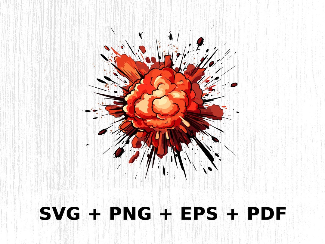 Cartoon TNT Explosion SVG Png Eps, Commercial Use Clipart Vector ...