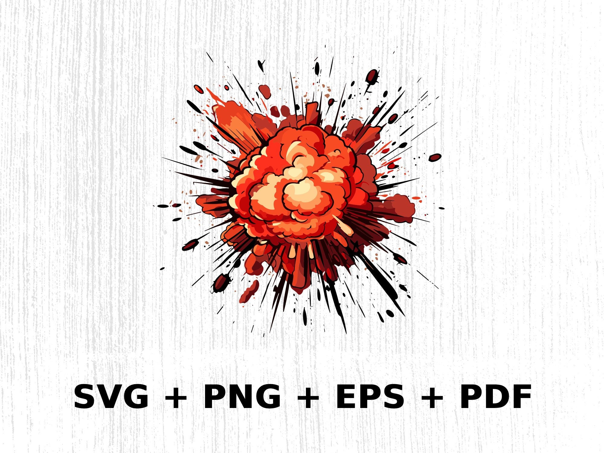 Cartoon TNT Explosion SVG Png Eps, Commercial Use Clipart Vector ...