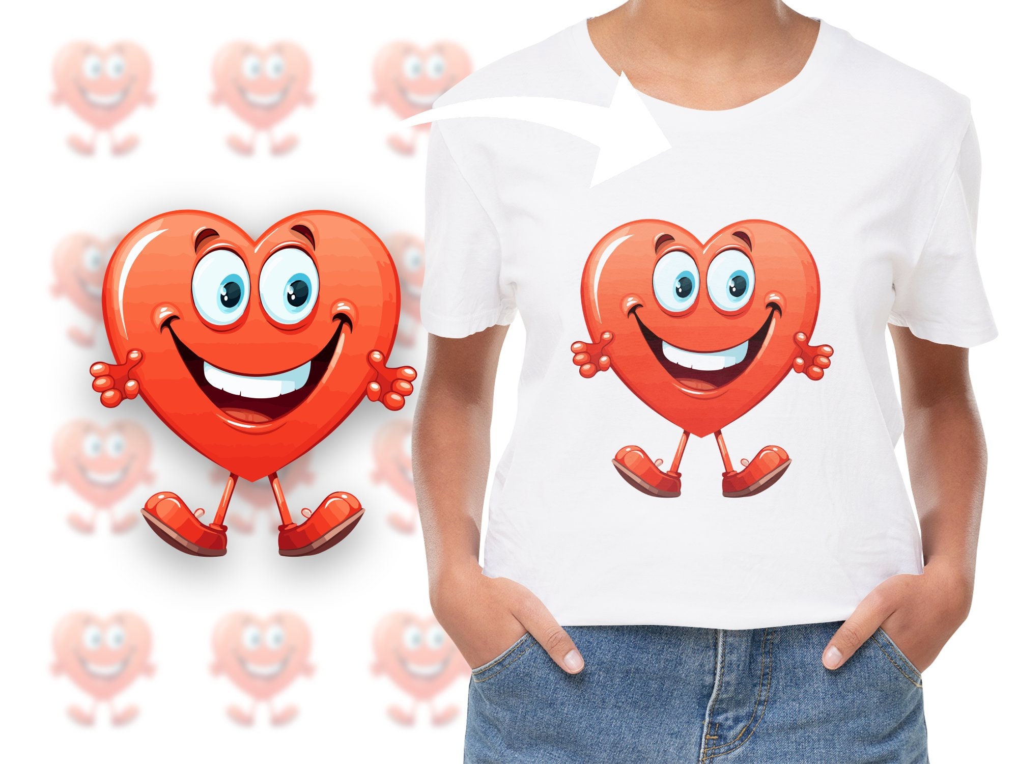 Heart Face SVG Png Eps, Commercial Use Clipart Vector Graphics for Wall ...