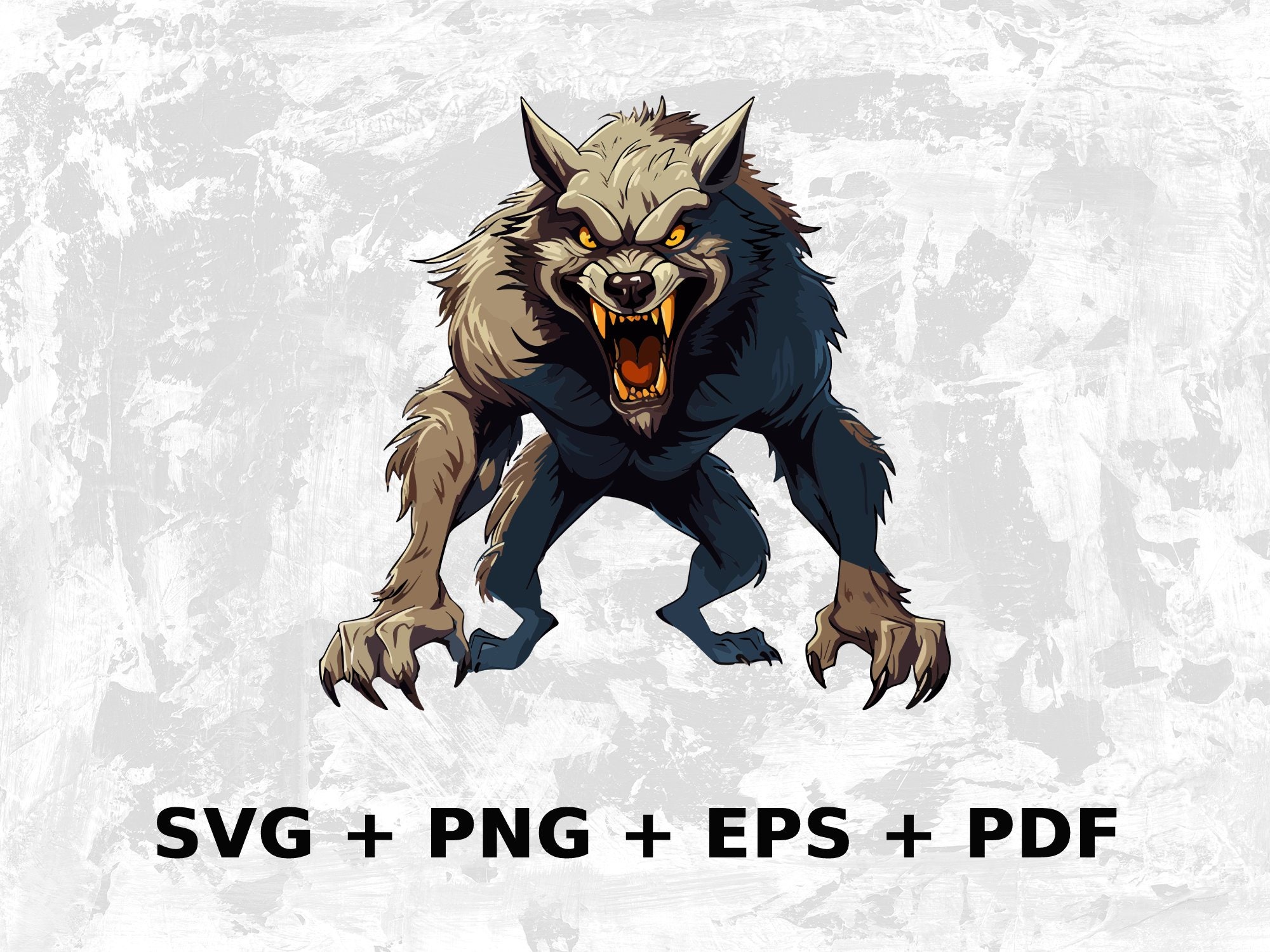 Werewolf SVG Png Eps, Commercial Use Clipart Vector Graphics for Wall ...