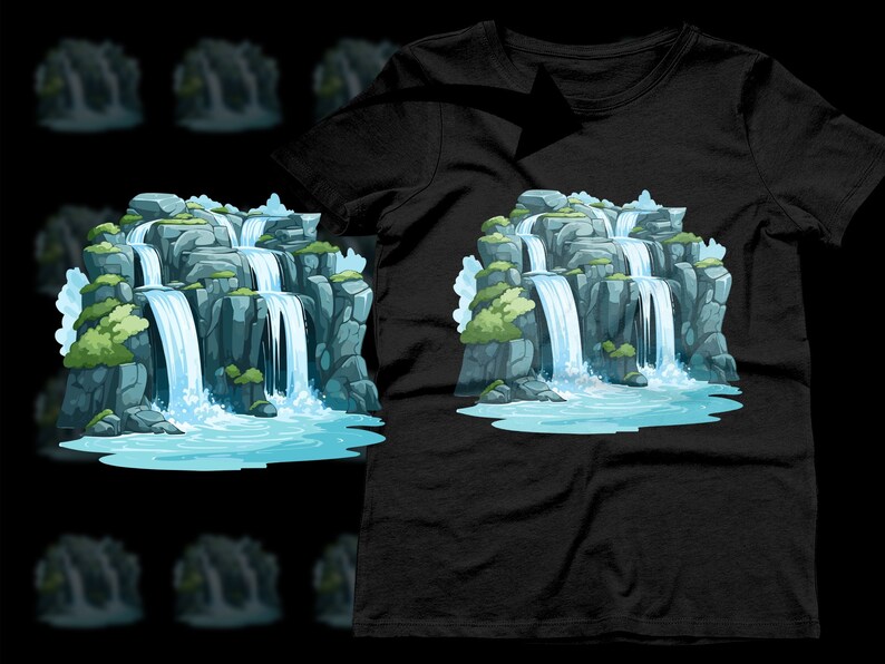 Cartoon Waterfall SVG Png Eps, Commercial Use Clipart Vector Graphics ...