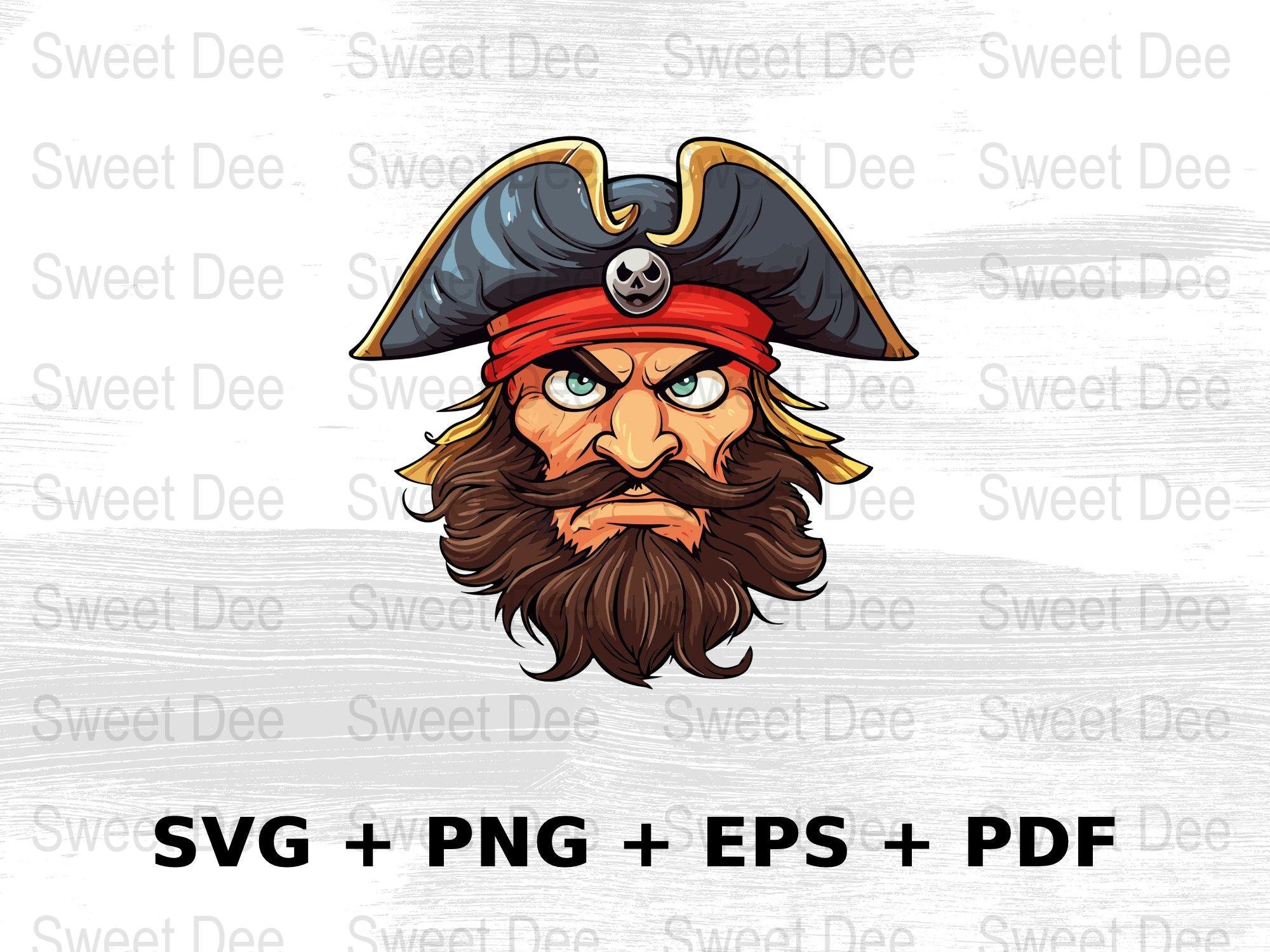 Cartoon Pirate Face Svg Png Eps, Commercial Use Clipart Vector Graphics ...