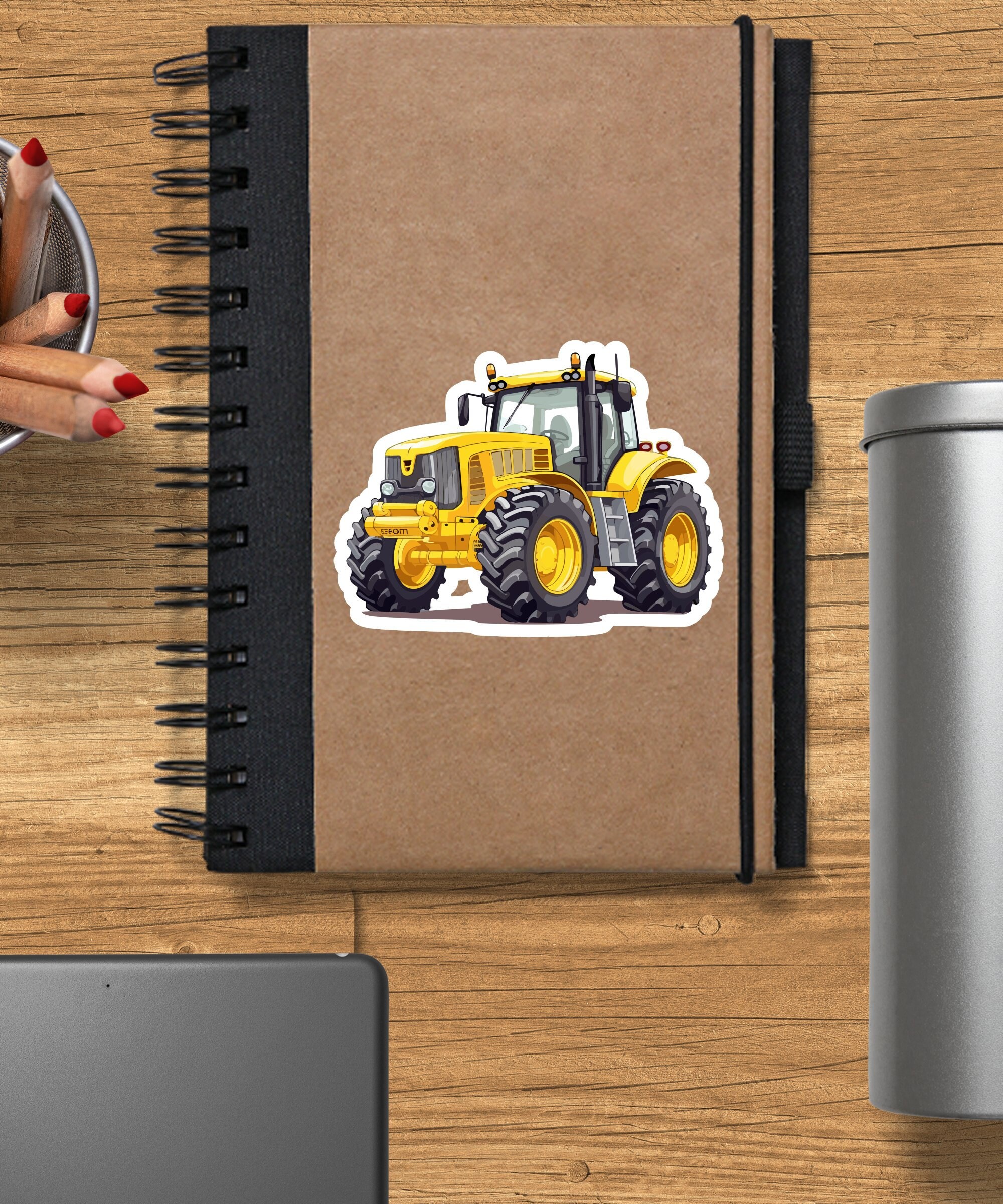 Cartoon Yellow Tractor SVG Png Eps, Commercial Use Clipart Vector ...