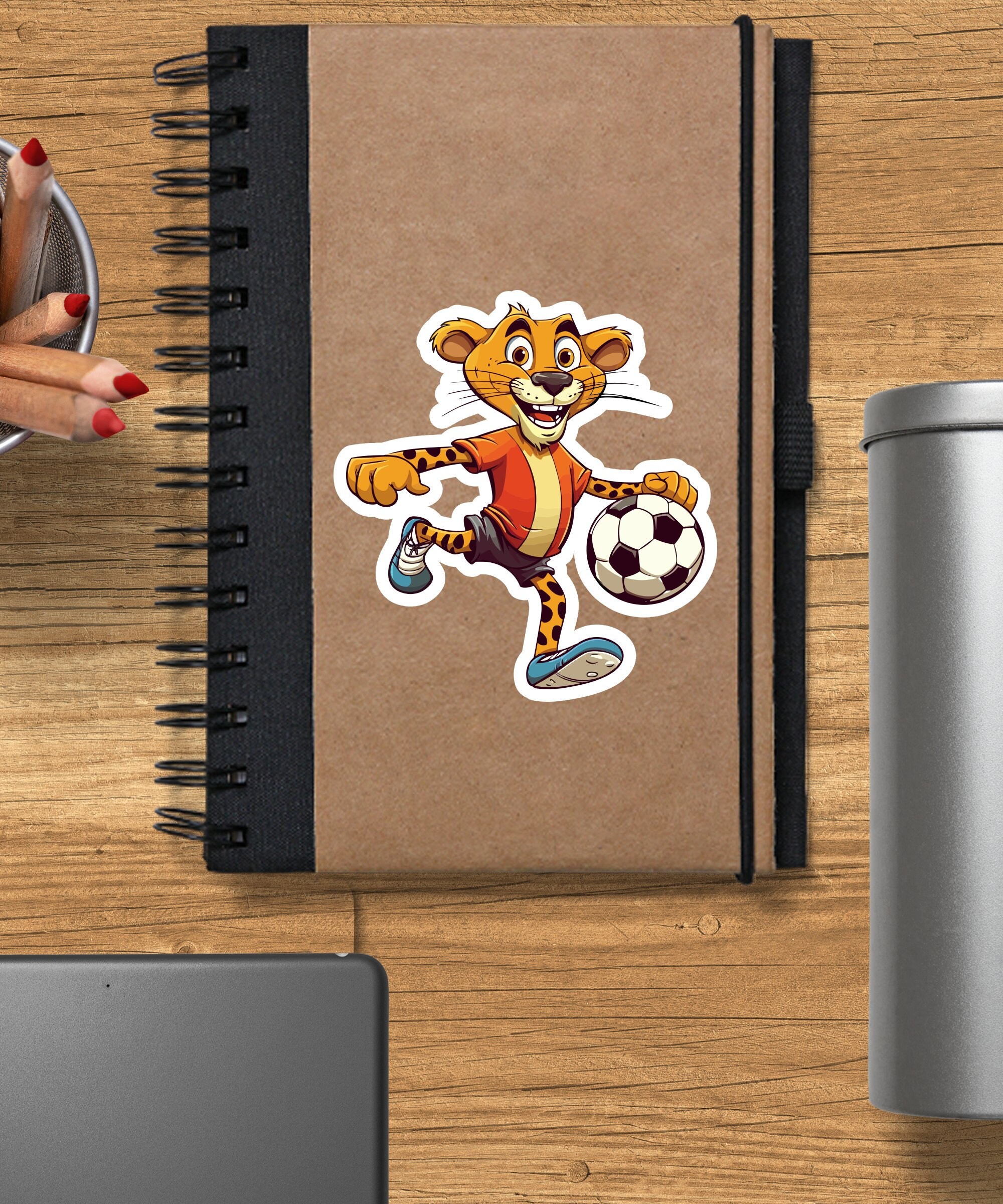 Cartoon Cheetah Playing Soccer SVG Png Eps, Commercial Use Clipart ...