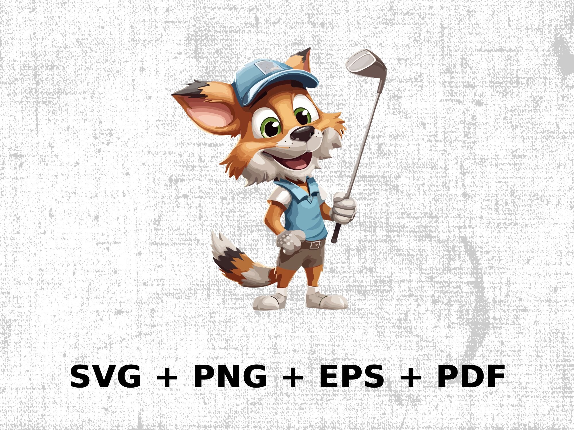 Cartoon Fox Golfing SVG Png Eps, Commercial Use Clipart Vector Graphics ...