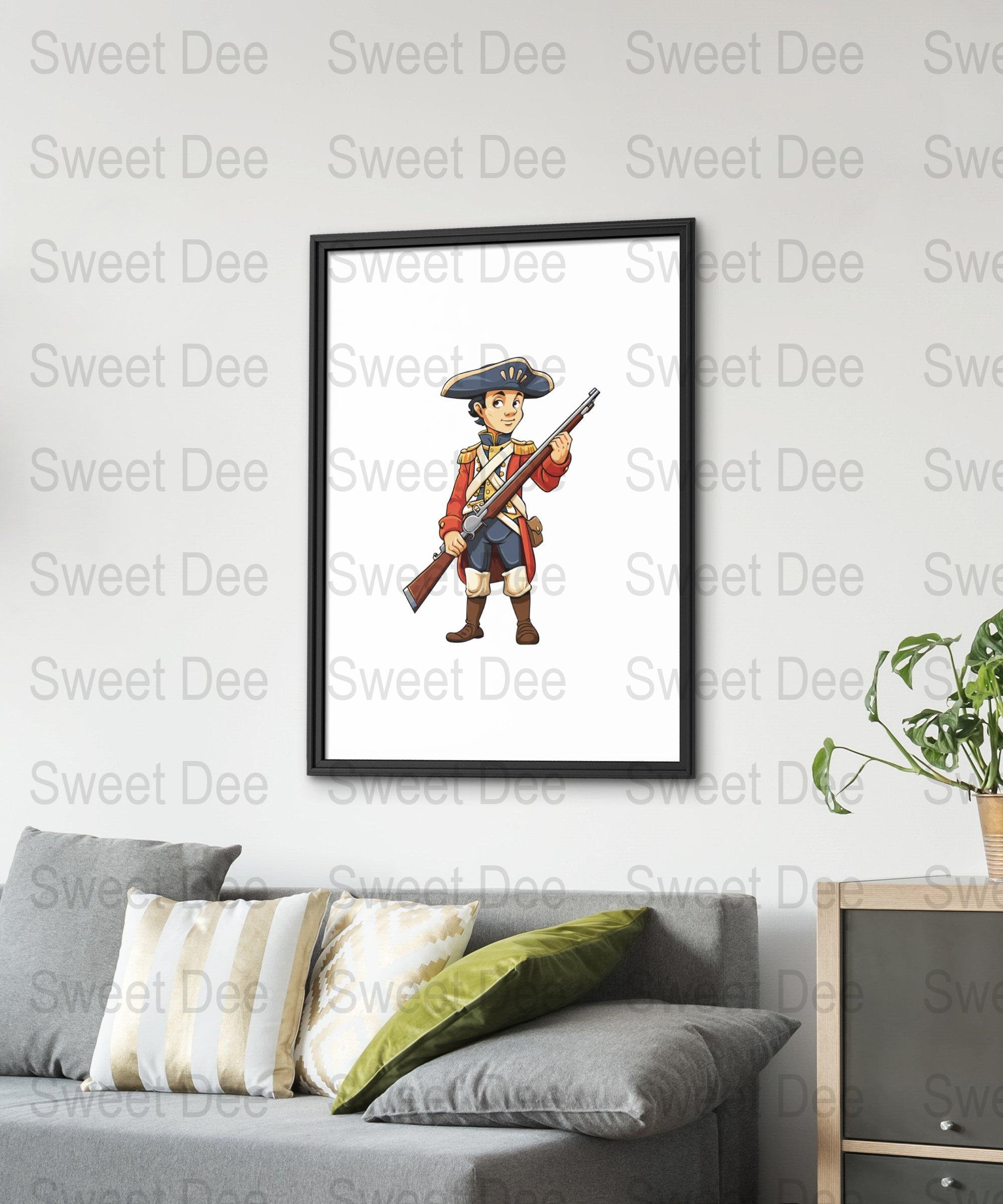 Cartoon Colonial Soldier Svg Png Eps, Commercial Use Clipart Vector ...