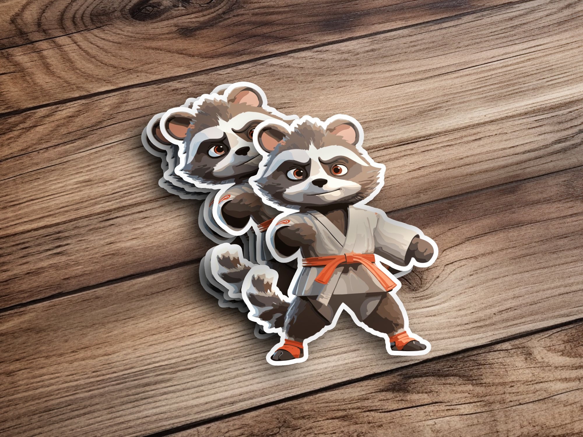 Cartoon Raccoon Karate SVG Png Eps, Commercial Use Clipart Vector ...