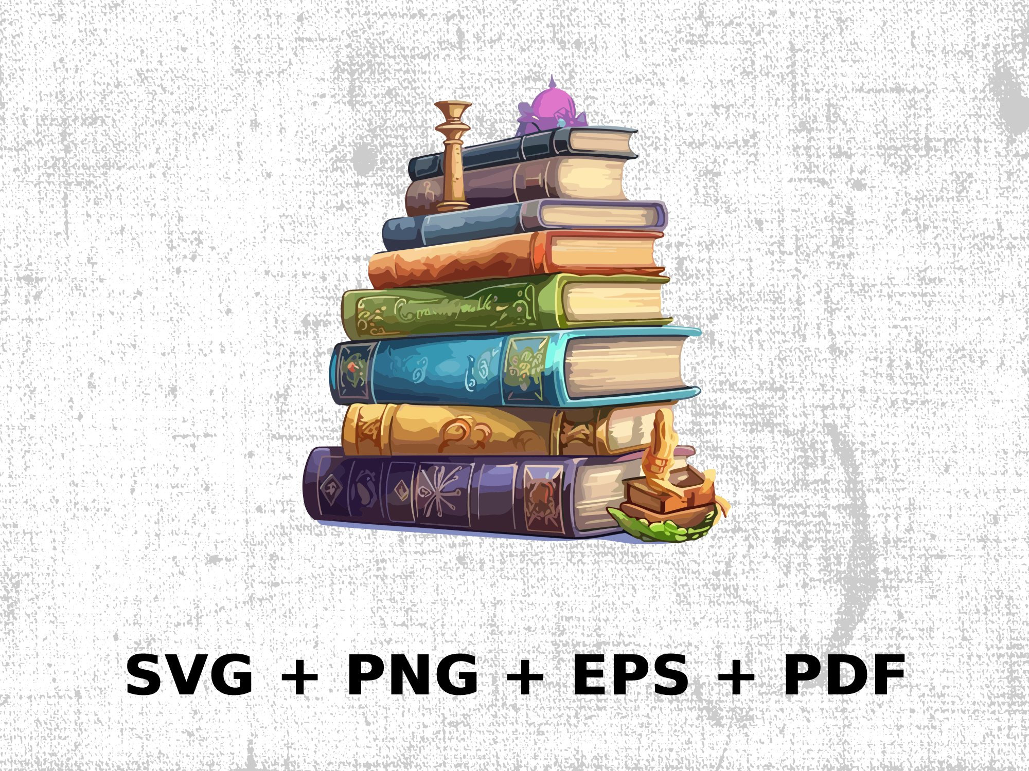 Cartoon Fantasy Books SVG Png Eps, Commercial Use Clipart Vector ...