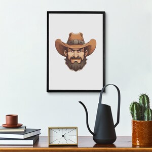 Cowboy Face SVG Png Eps, Commercial Use Clipart Vector Graphics for ...