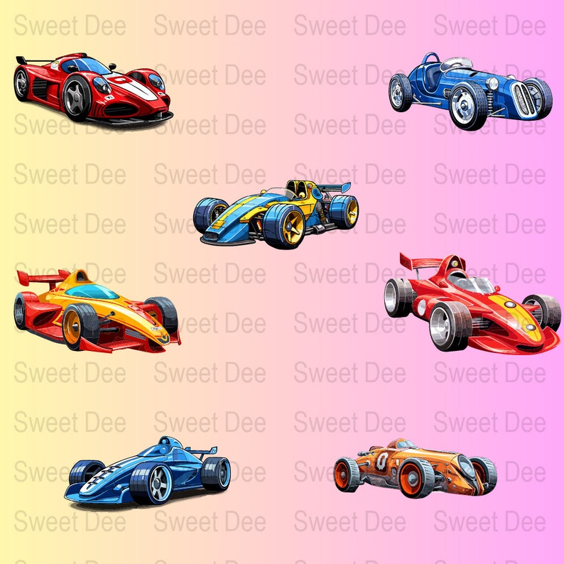 Cartoon Race Car Bundle: 15 Vector Graphics (SVG, Digital Download) - Etsy