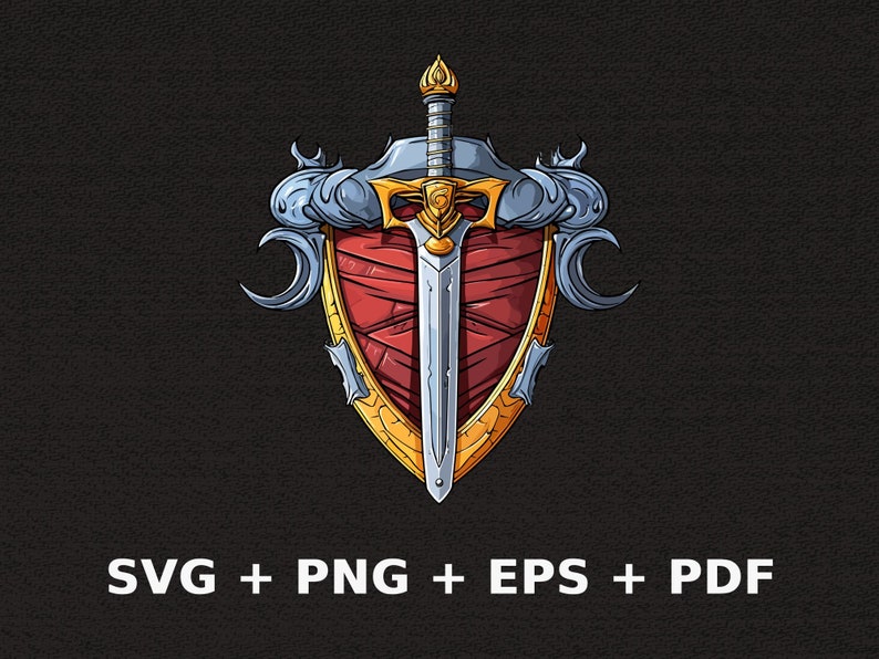 Sword and Shield SVG Png Eps, Commercial Use Clipart Vector Graphics ...