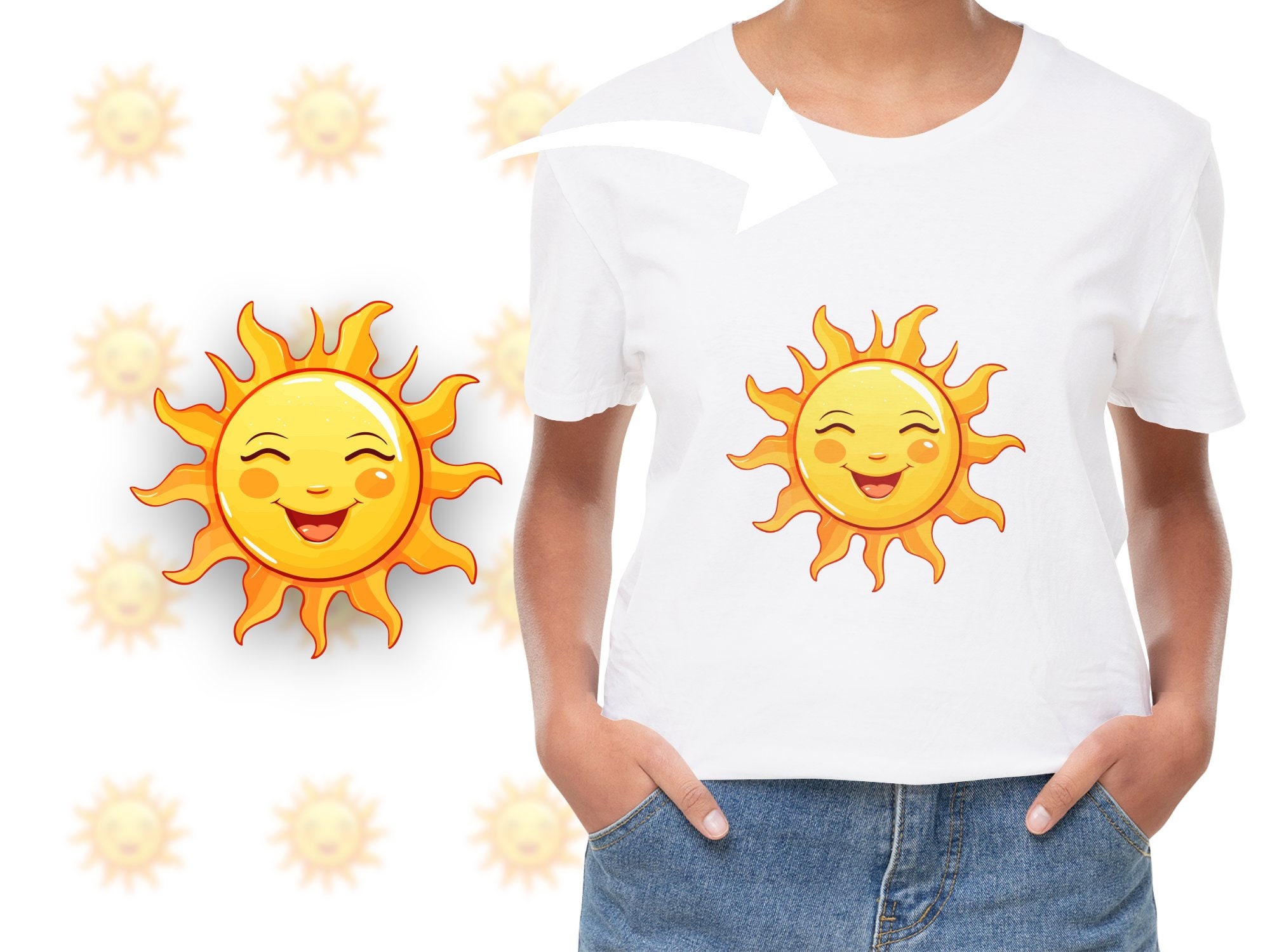 Sun Face SVG Png Eps, Commercial Use Clipart Vector Graphics for Wall ...