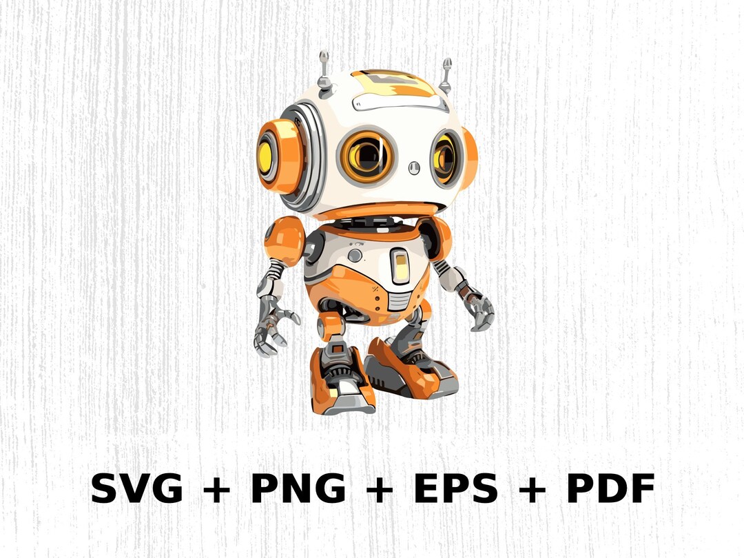 Cartoon Cute Robot SVG Png Eps, Commercial Use Clipart Vector Graphics ...