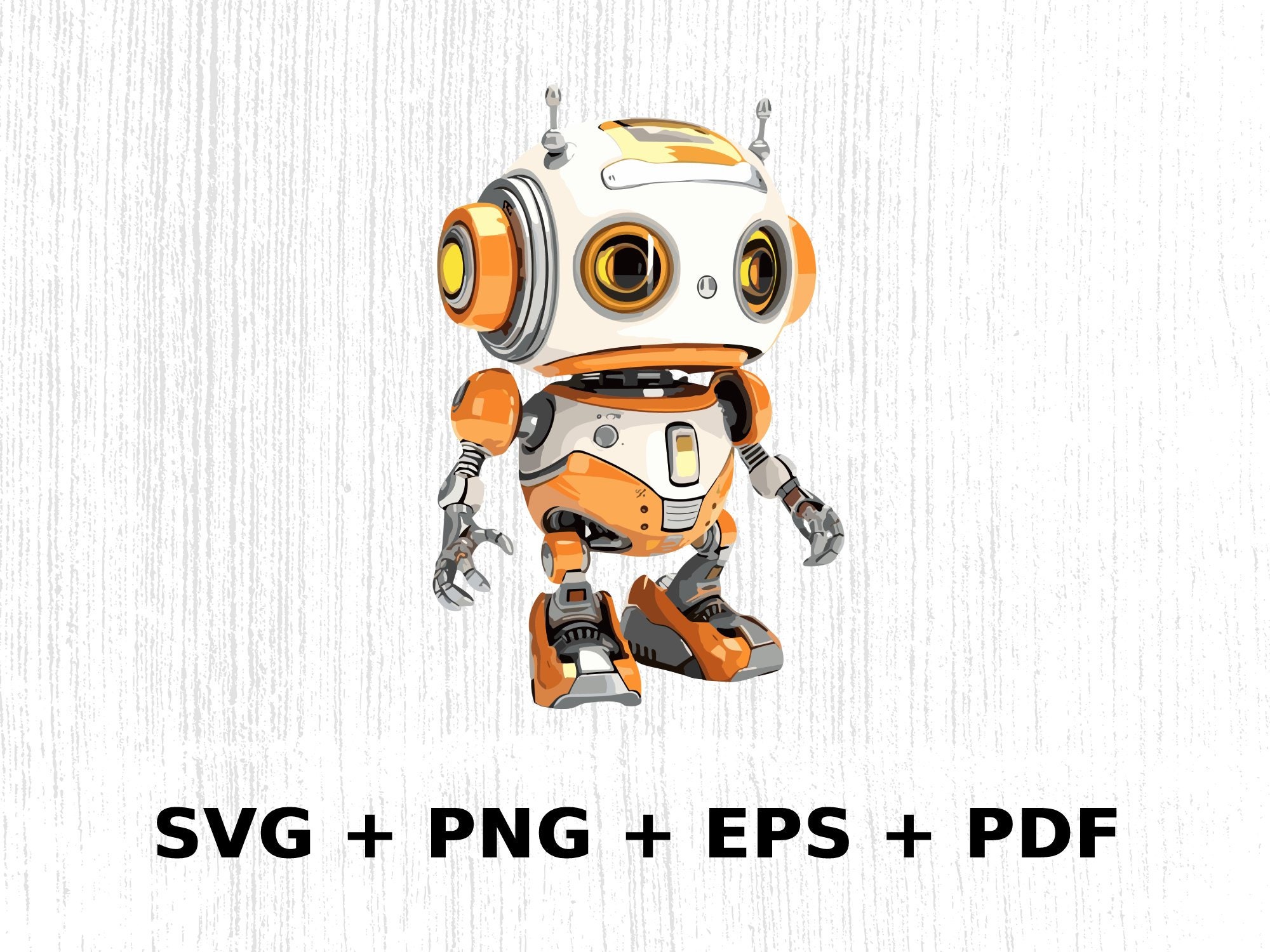 Cartoon Cute Robot SVG Png Eps, Commercial Use Clipart Vector Graphics ...