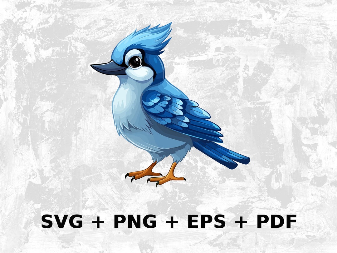 Bluejay SVG Png Eps, Commercial Use Clipart Vector Graphics for Wall ...