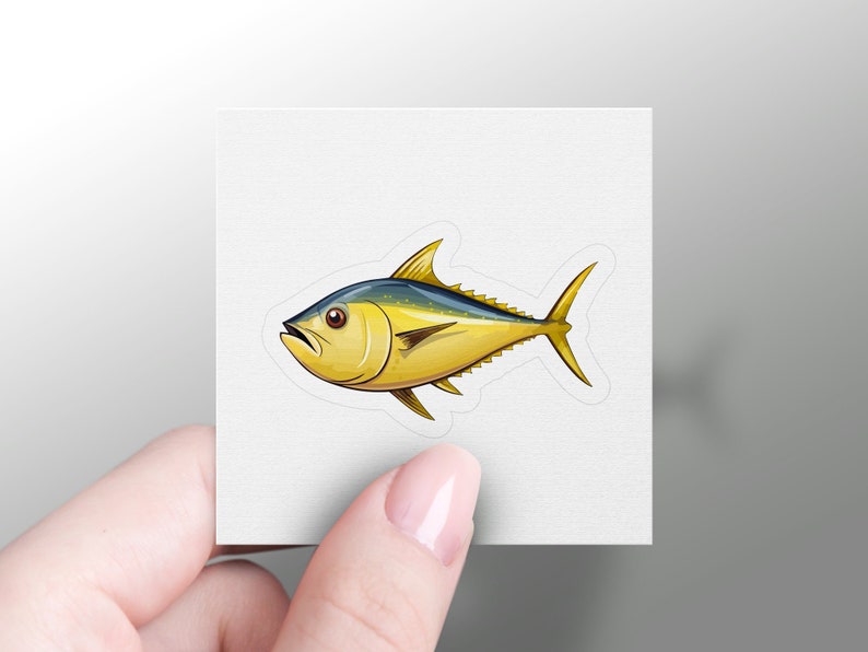 Cartoon Yellow Fin Tuna SVG Png Eps, Commercial Use Clipart Vector ...