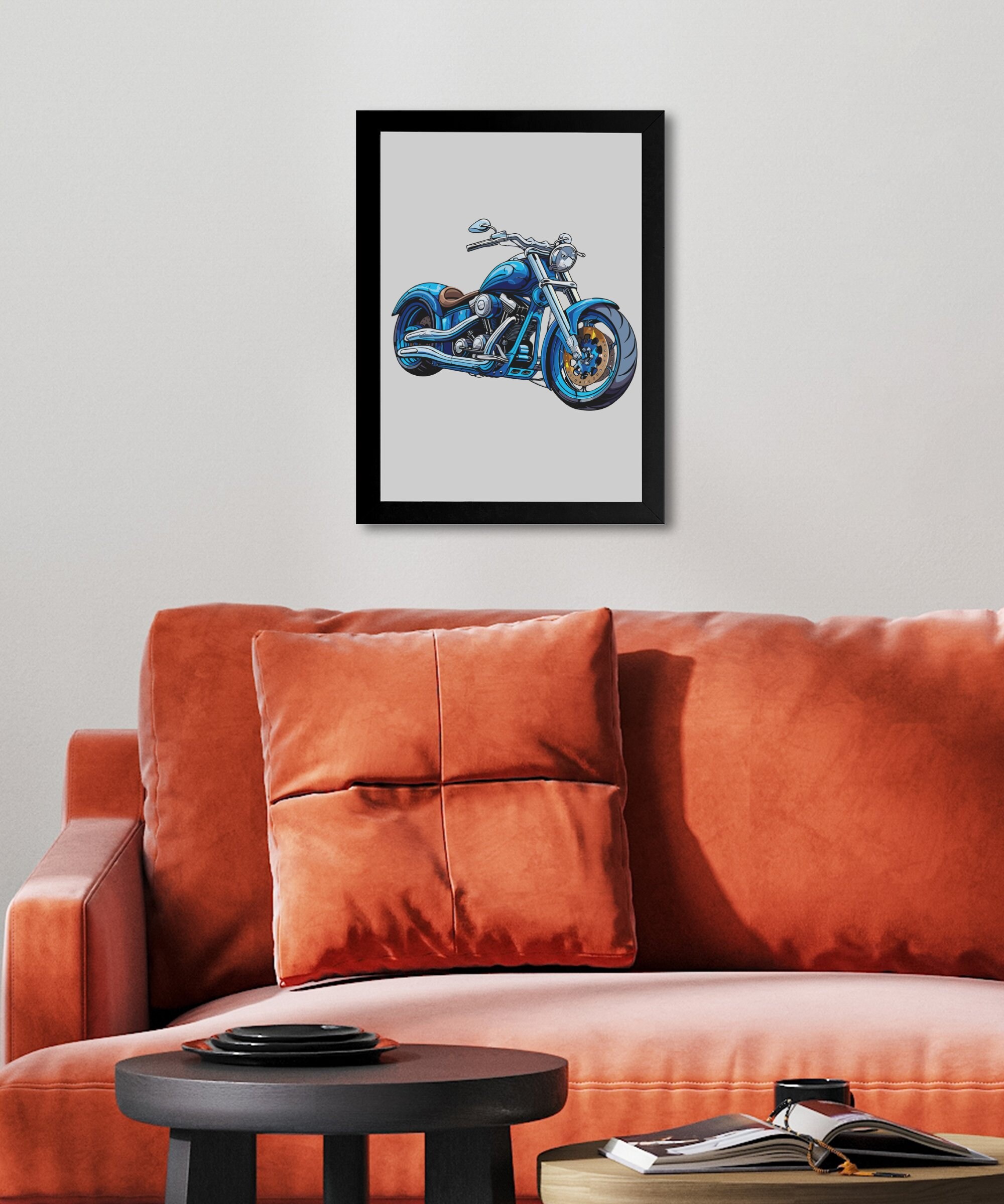 Cartoon Blue Motorcycle SVG Png Eps, Commercial Use Clipart Vector ...