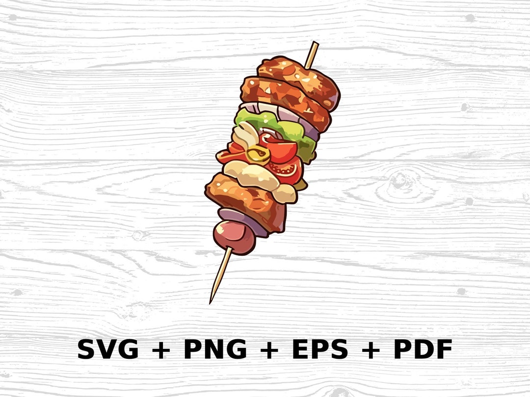 Cartoon Kabob SVG Png Eps, Commercial Use Clipart Vector Graphics for ...