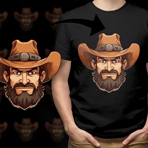 Cowboy Face SVG Png Eps, Commercial Use Clipart Vector Graphics for ...