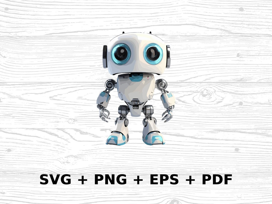 Cartoon Robot SVG Png Eps, Commercial Use Clipart Vector Graphics for ...