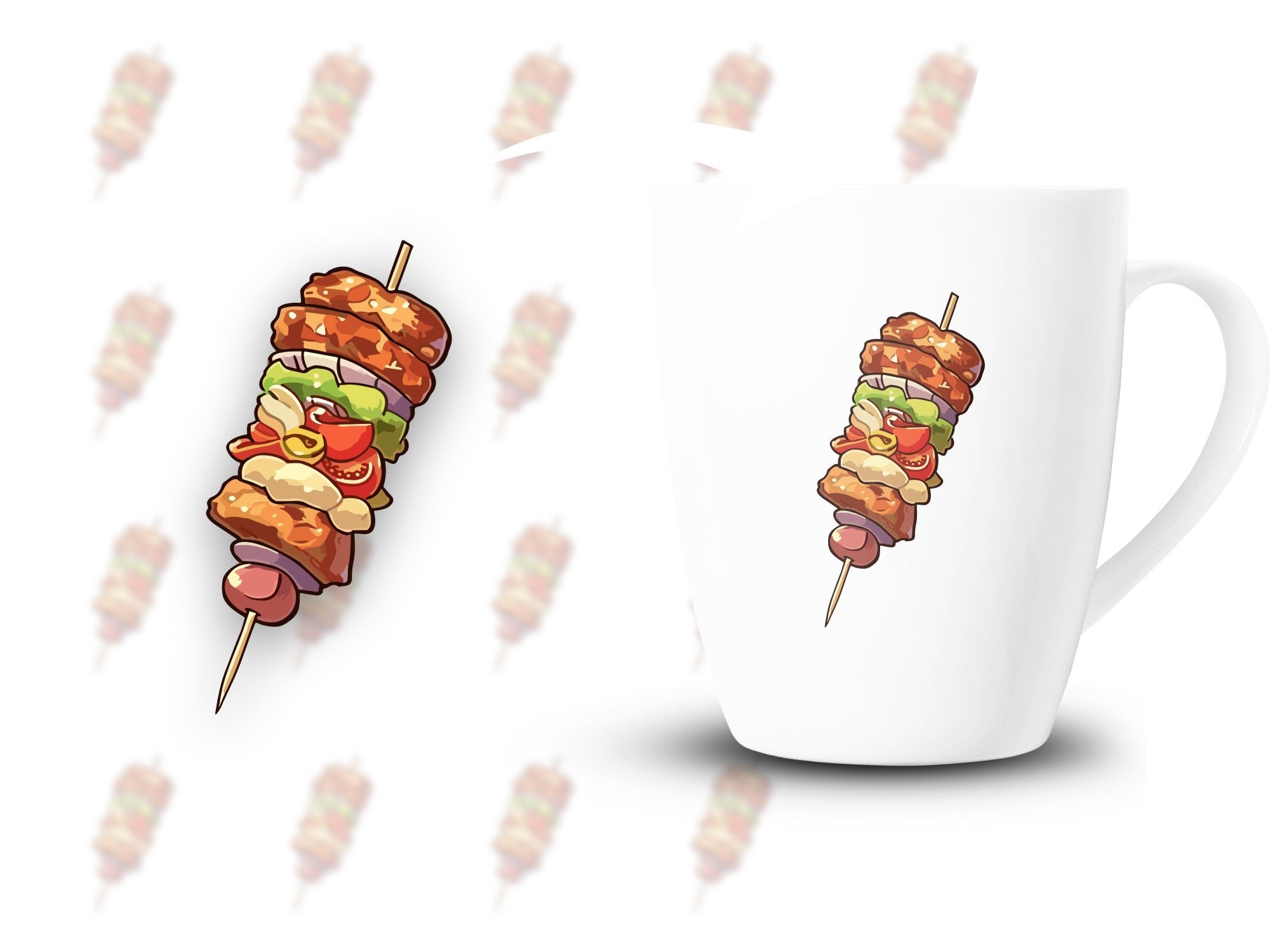 Cartoon Kabob SVG Png Eps, Commercial Use Clipart Vector Graphics for ...